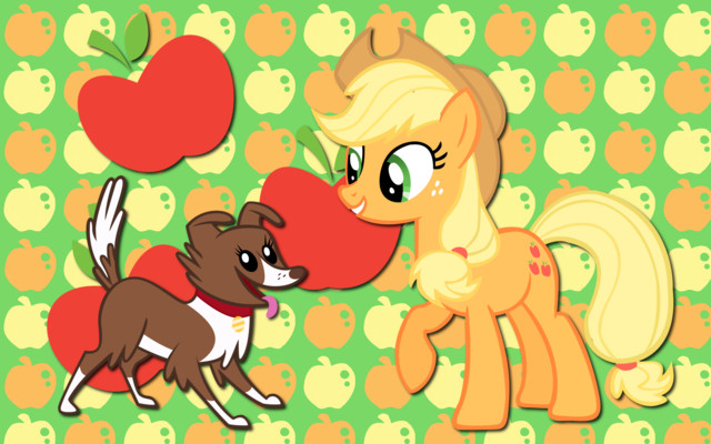Applejack And Winona Wallpaper